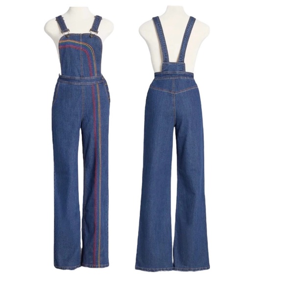 Modcloth | Pants & Jumpsuits | Modcloth Rainbow Overalls | Poshmark